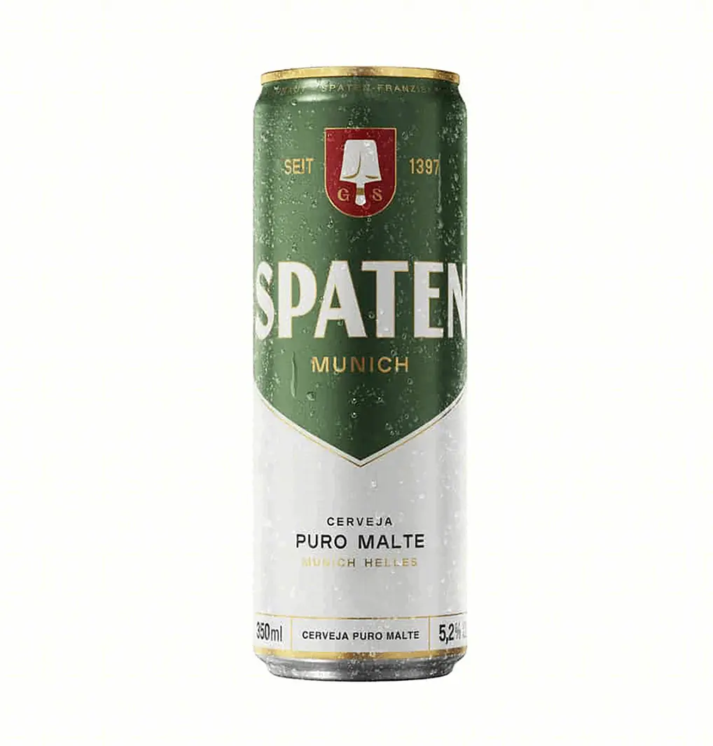CERVEJA SPATEN LATA 350ML | Portfólio Bebs